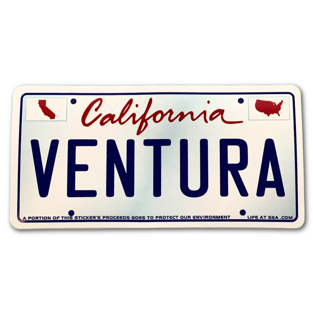 Ventura License Plate Sticker – Very Ventura Gift Shop & Gallery